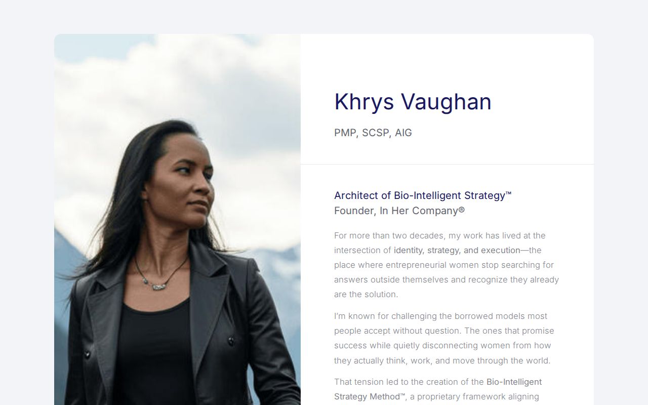 Khrys Vaughan—Architect of the Bio-Intelligent Strategy Method™